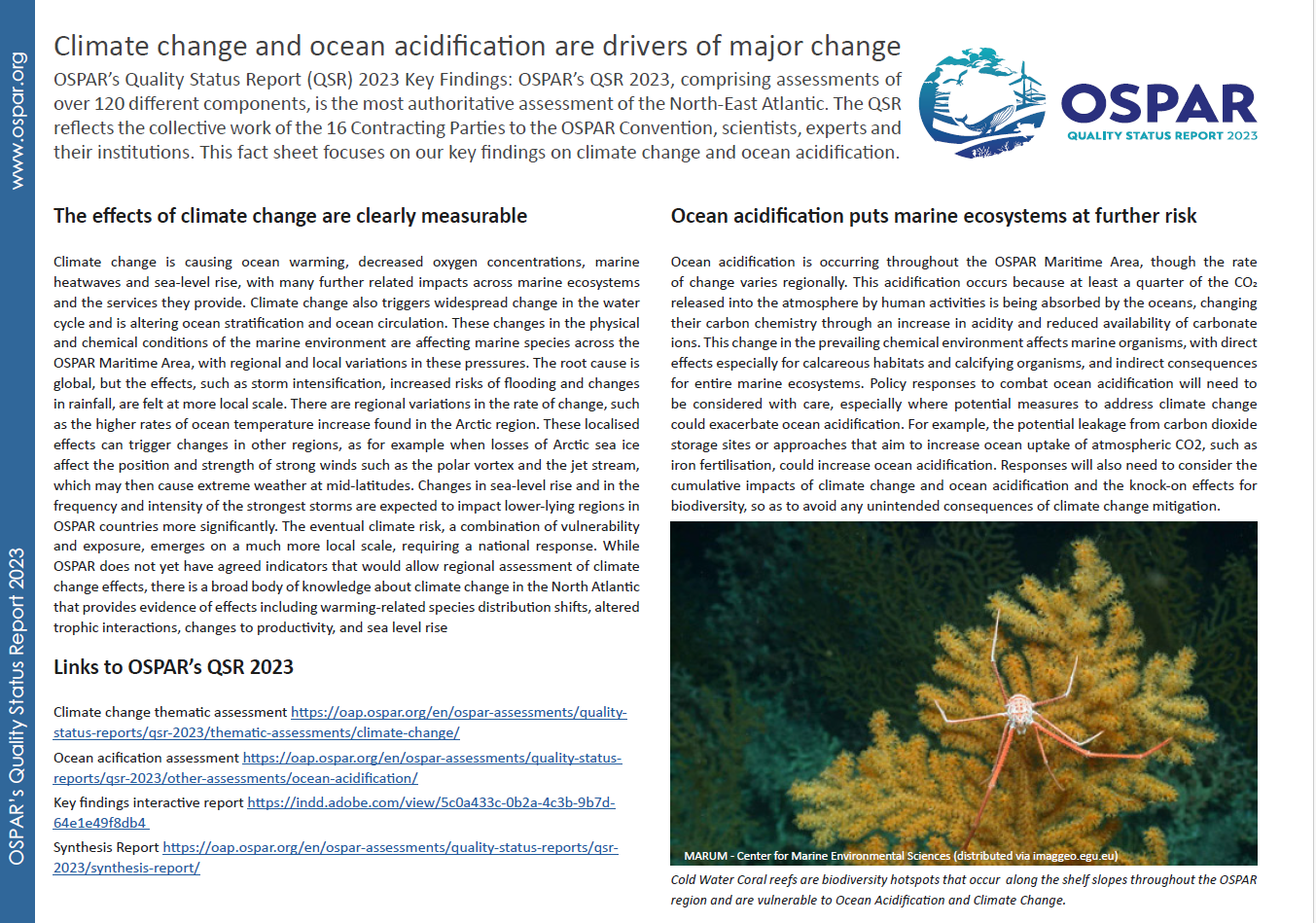 Climate change and ocean acidification | OSPAR Commission